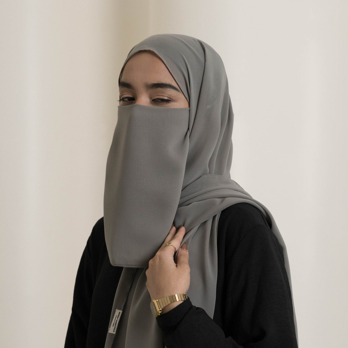 Madina Silk Hijab - Grey – Modest Essentials