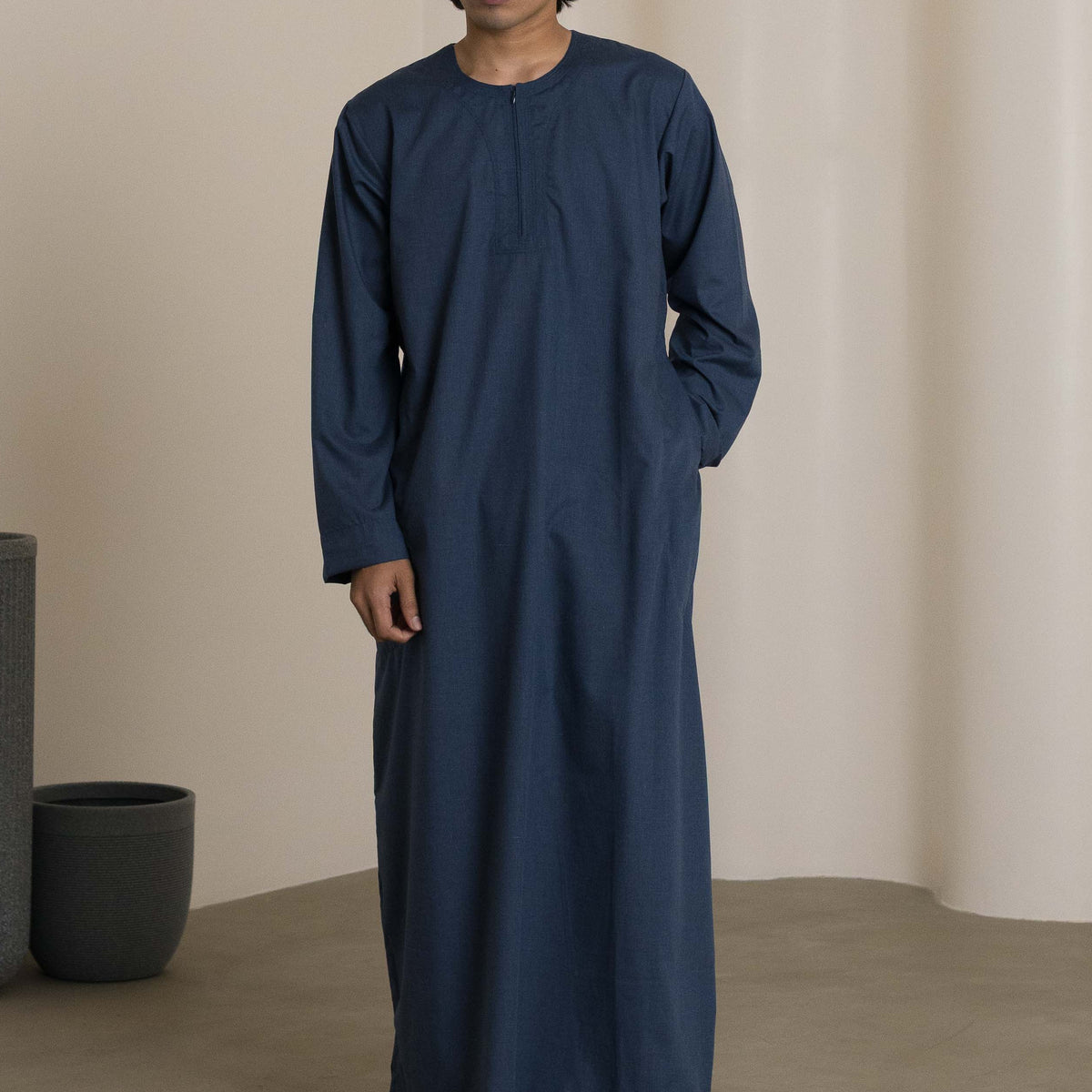 Essential Omani Thobe - Denim Blue – Modest Essentials