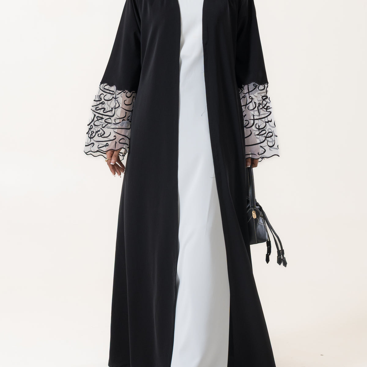 Calligraphy Open Abaya - Black – Modest Essentials