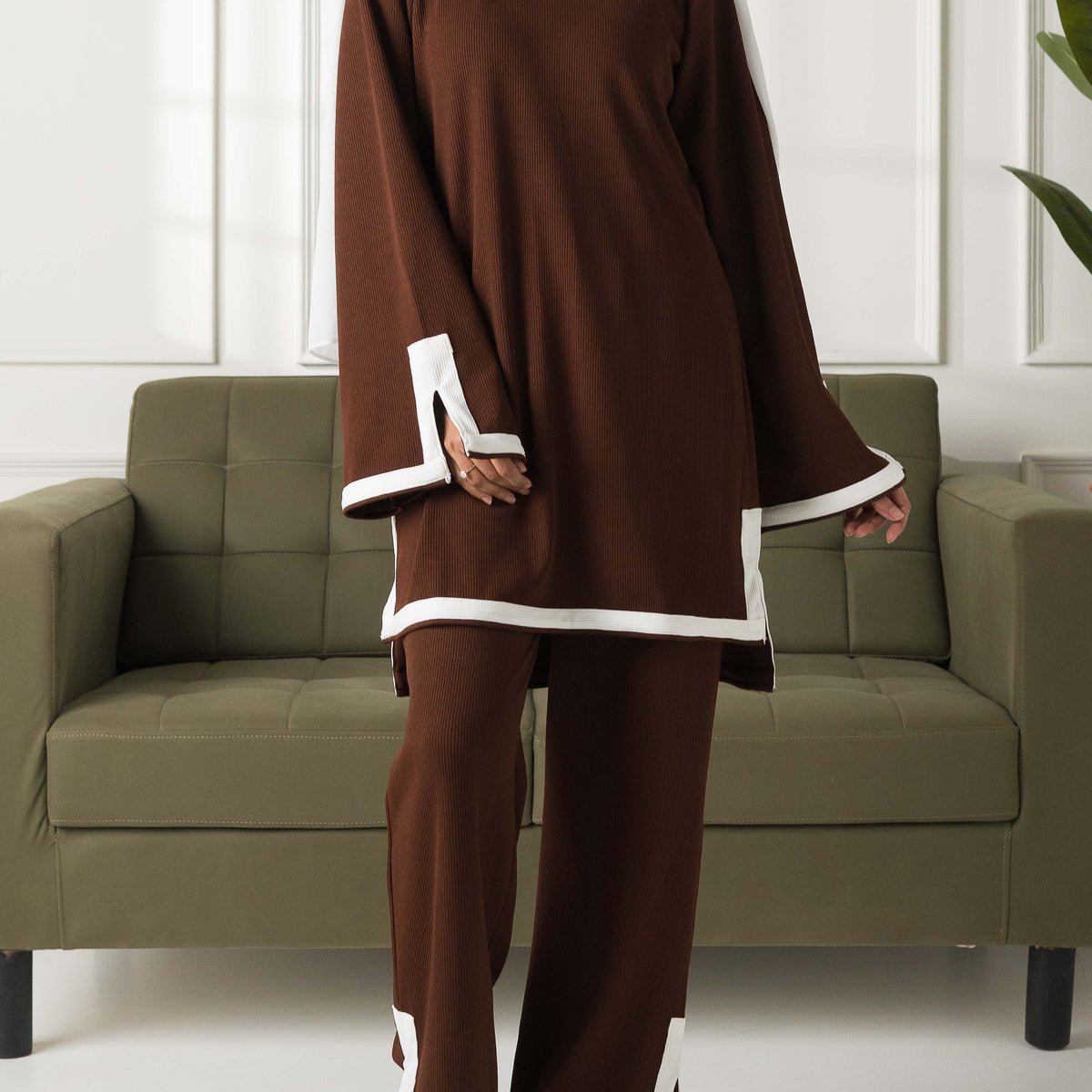 Buy Knit Co-ord Set - Brown – Modest Essentials